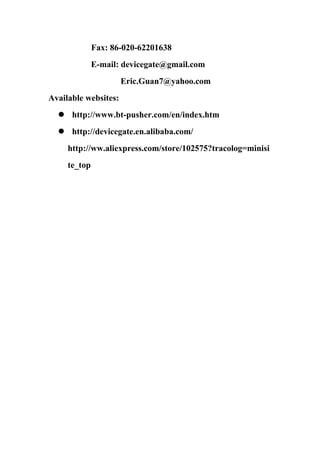 Bluetooth Marketing Device Bt Pusher Pro With Gprs PDF