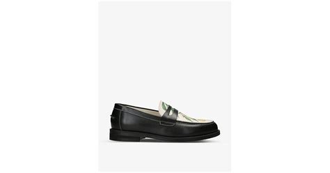 Duke And Dexter Wilde Lemon Print Leather Penny Loafers In Black For Men