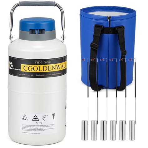 Cgoldenwall 3l Liquid Nitrogen Container Cryogenic Container Ln2 Tank