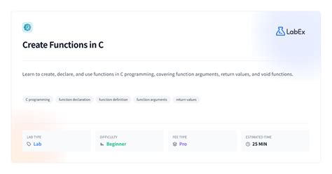 Create Functions In C Labex