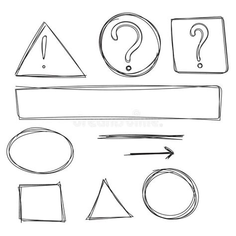 Set Hand Drawn Text Box Stock Vector Illustration Of Confuse
