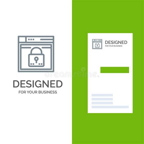 Login Secure Web Layout Password Lock Grey Logo Design And Business Card Template Stock
