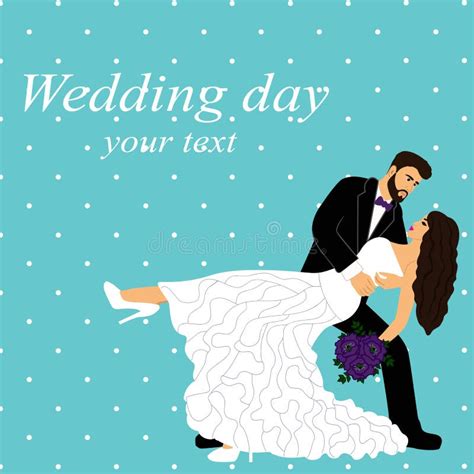 Invitaci N De Boda Con Los Recienes Casados Novia Y Novio Un Par Est