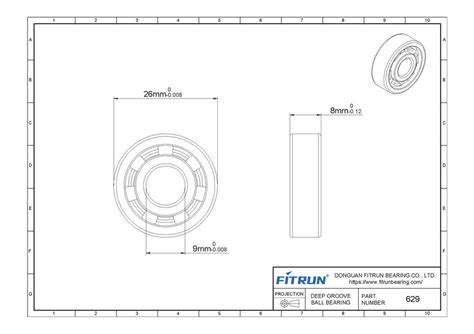 629 Bearing, Size 9x26x8 mm, Open Type, Best Prices