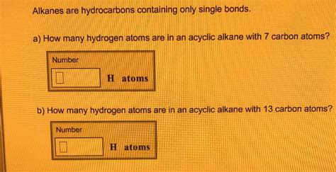 Solved Alkanes Are Hydrocarbons Containing Only Single