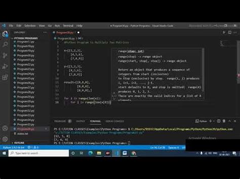 Python Program To Multiply Two Matrices YouTube