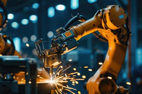 Premium Photo Welding Robotics Control System In Intelligent Factory