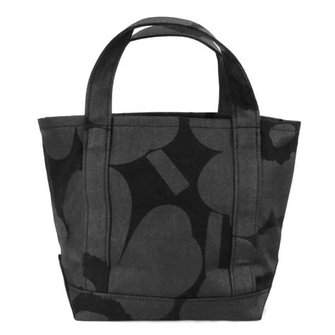Marimekko マリメッコ トートバッグ ピエニ ウニッコ 舟形 ミニトート Pieni Unikko Seidi Wx 花柄 ブラック