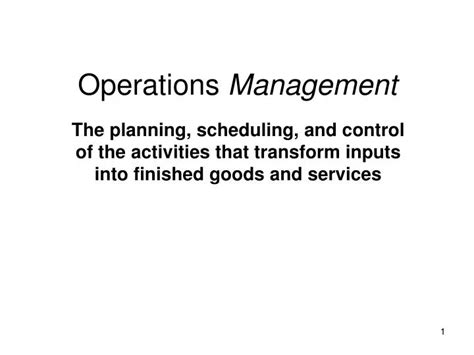 PPT Operations Management PowerPoint Presentation Free Download ID