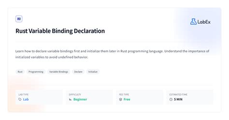 Programação Rust Ligações De Variáveis Declarar E Inicializar Labex