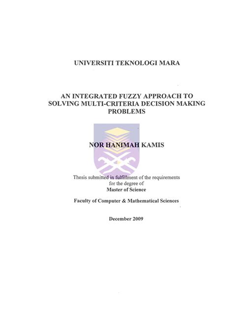 Pdf An Integrated Fuzzy Approach To Solving Multi Criteria Decision Making Problems