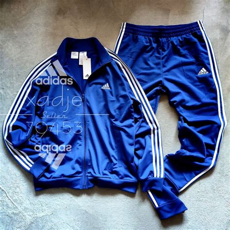 【未使用】新品 正規品 Adidas アディダス 上下セット セットアップ ジャージ ジャケット パンツ 青 ブルー 白 三本ライン ロゴ刺繍