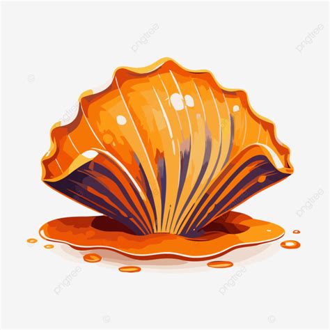 Clam Shell Vector Sticker Clipart Ocean Shell Shell Water Drop Cartoon