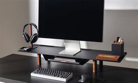 Gather Large Monitor Stand Black Walnut Ugmonk