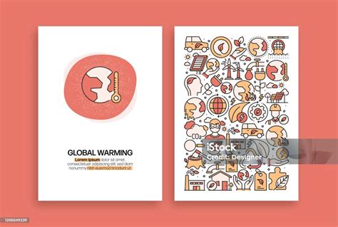Desain Terkait Pemanasan Global Template Vektor Modern Untuk Brosur