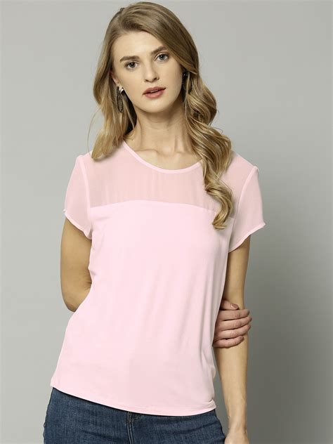 Buy Marks And Spencer Women Pink Solid Top Tops For Women 8463957 Myntra