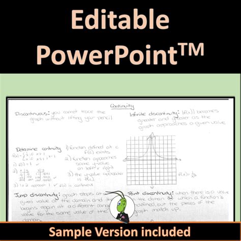 Continuity And End Behavior Ap Calculus Graphic Organizer Made By