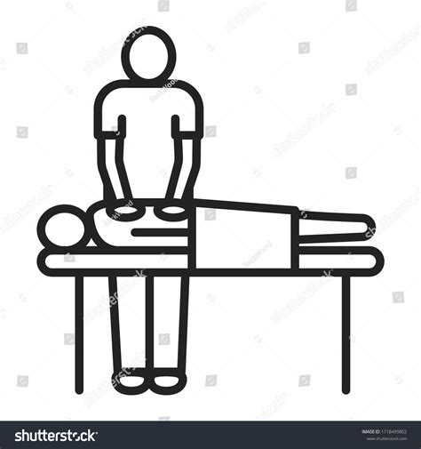 Massage Procedure Line Black Icon Physiotherapy Stock Vector Royalty