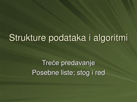Ppt Strukture Podataka I Algoritmi Powerpoint Presentation Free