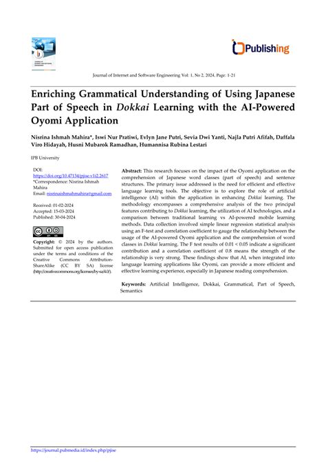 PDF Enriching Grammatical Understanding Of Using Japanese Part Of