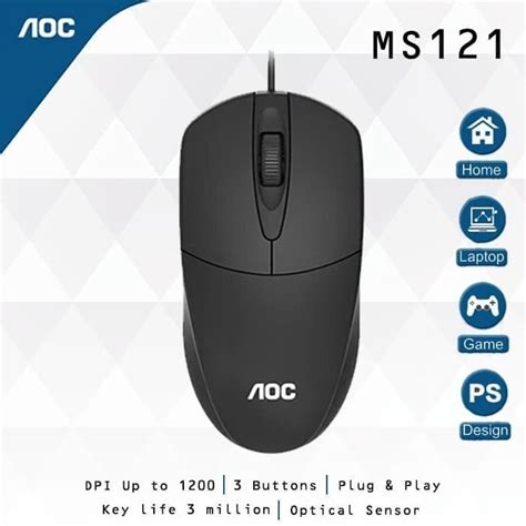 Mouse AOC MS Wired Optical USB Mouse Office Gaming Ardy Komputer