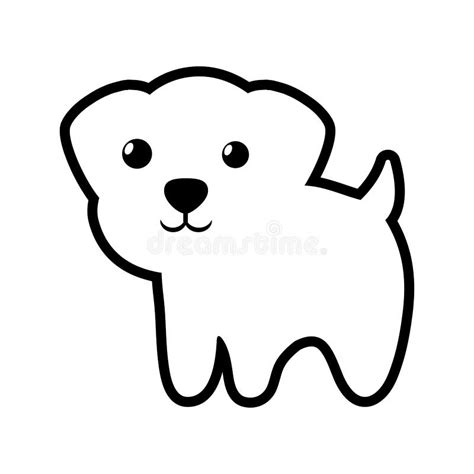 Icono Canino Del Vector Del Esquema Lnea Simple Negra Aislada Ejemplo