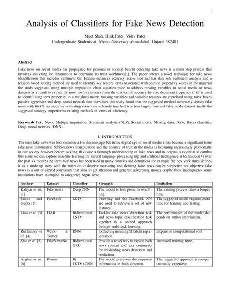 Analysis Of Classifiers For Fake News Detection Pdf Part Of Speech Machine Learning