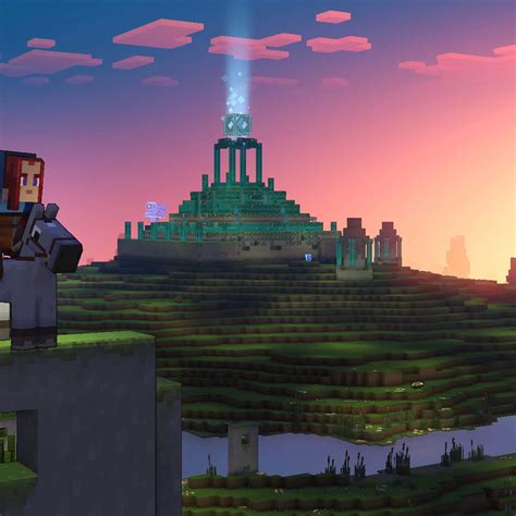 Download Stunning Minecraft Building Illuminated At Night Wallpaper