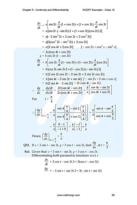 Ncert Exemplar For Class 12 Maths Chapter 5 Mathongo