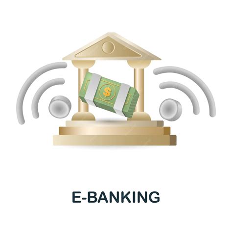 핀테크 산업 컬렉션에서 Ebanking 아이콘 3d 일러스트레이션 웹 디자인 템플릿 인포그래픽을위한 크리에이티브 Ebanking