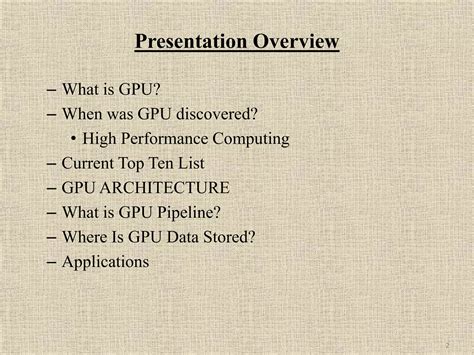 Graphics Processing Unit Gpu Ppt