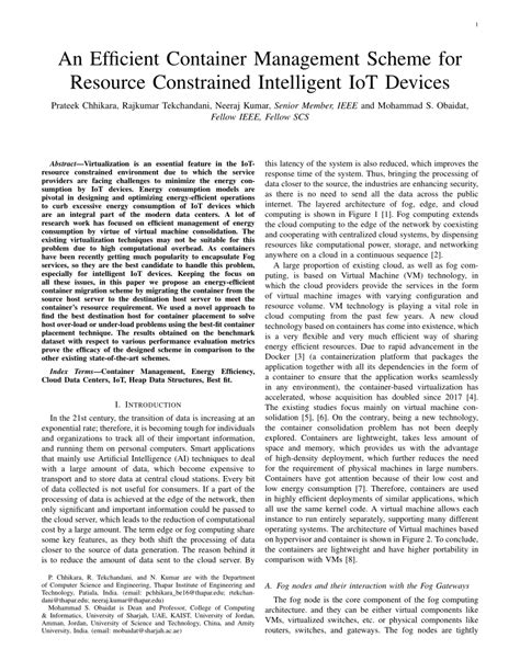 Pdf An Efficient Container Management Scheme For Resource Constrained