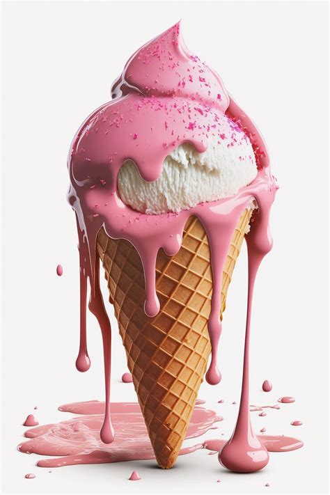 Premium Photo Ice Cream Cone Isolate On White Background Generative Ai