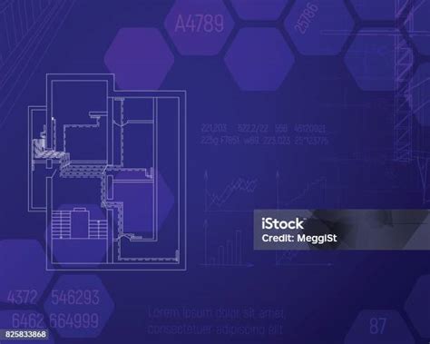 집에 난방의 공학 초안입니다 Hvac의 개념입니다 블루 스케치 기술 드로잉입니다 에어컨에 대한 스톡 벡터 아트 및 기타 이미지