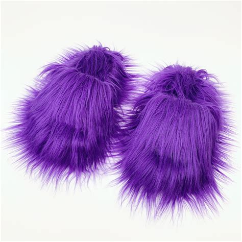 Fake Mongolian Fur Slippers Faux Fur Slide Sandals Custom Luxury Fuzzy Fluffy Women Fashion Fur