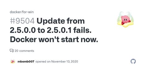 Update From 2500 To 2501 Fails Docker Wont Start Now · Issue