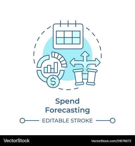 Spend Forecasting Soft Blue Concept Icon Vector Image