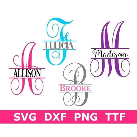 Split Monogram Svg Ttf Alphabet Split Monogram Font Digital Download