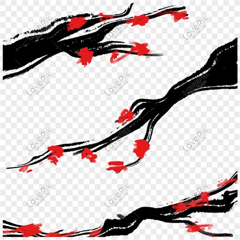 손으로 그린 새해 매화 패턴 Png 일러스트 무료 다운로드 Lovepik