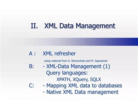 ppt ii xml data management powerpoint presentation free download