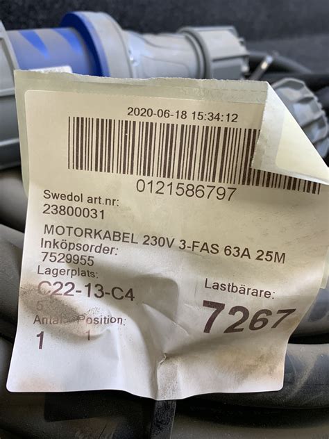 Motor Cable 230v 3 Phase 63a 25m Ps Auction We Value The Future