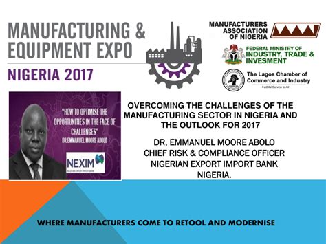 PDF OVERCOMING THE CHALLENGES OF THE MANUFACTURING SECTOR IN NIGERIA AND THE OUTLOOK FOR