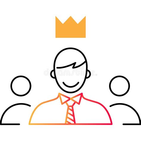 Team Leader Outline Icon Business Flat Vector Stock Illustration