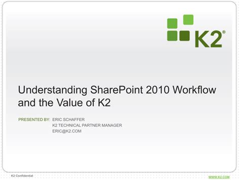 How To K2 Sharepoint 2010 Workflow