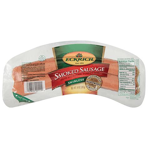 Eckrich Skinless Smoked Sausage 14 Oz Pork Edwards Food Giant