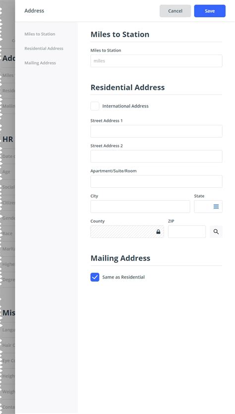 Specify Personal Information
