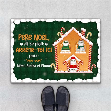 Père Noël Sil Te Plaît Arrête Toi Ici Pour Paillasson Chat À Person