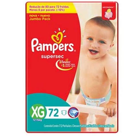 Fraldas Pampers Supersec Jumbo Bag Xg Xgrande 72 Unidades Fraldas