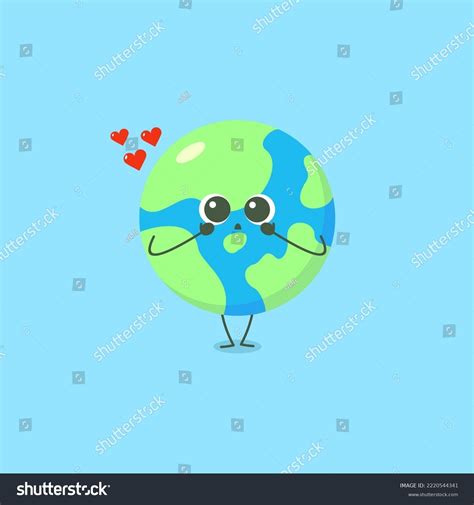 Cute Globe Earth World Love Expression Stock Vector Royalty Free