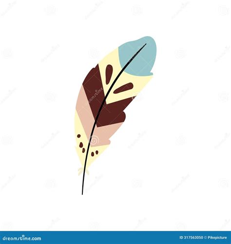 Parrot Feather Exotic Bird Cartoon Vector Illustration Stock